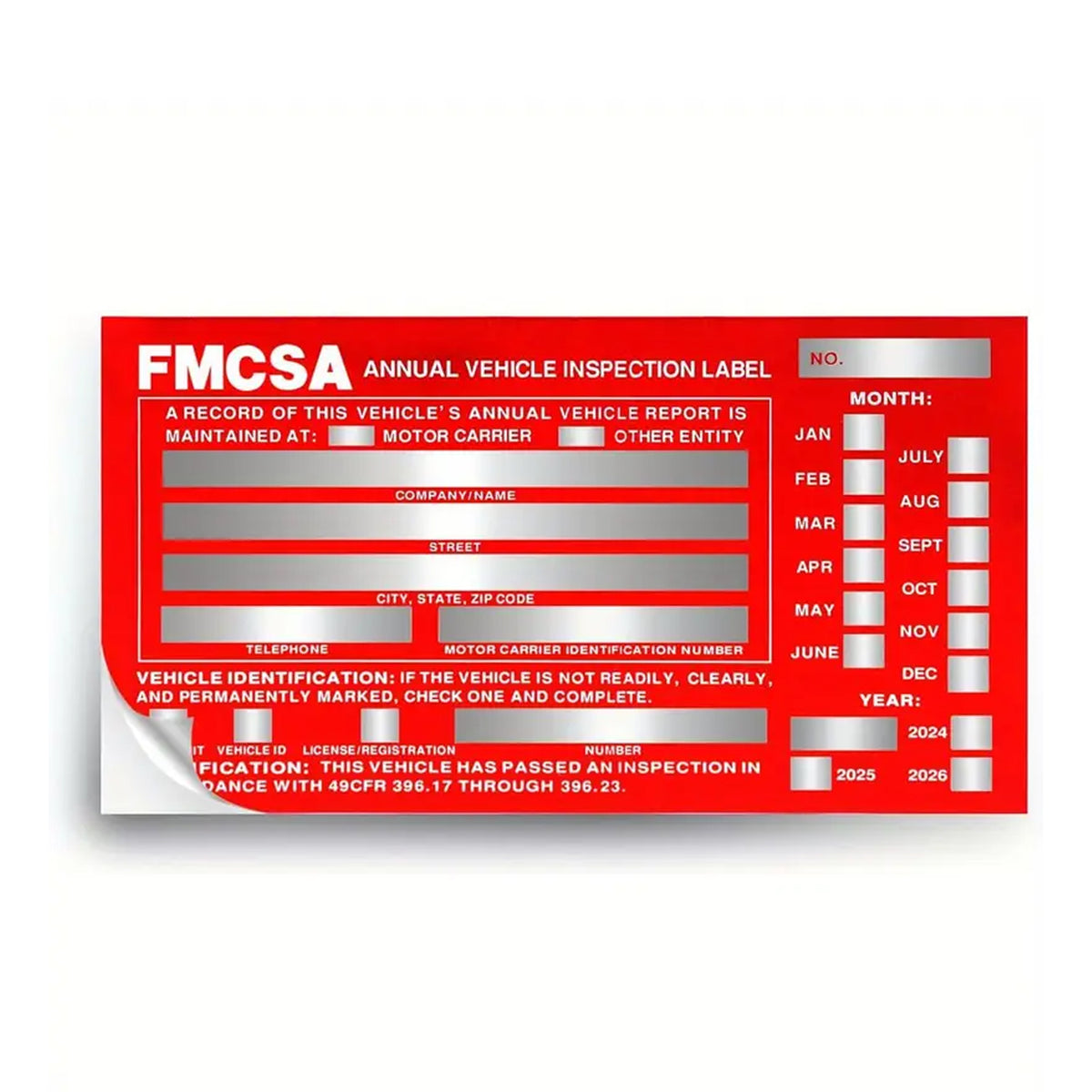 Annual Vehicle Inspection Label Decal Sticker – USDOT TRUCK LETTERING